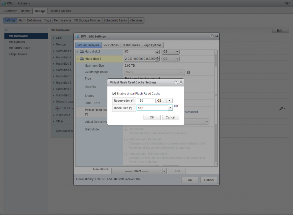 vSphere Flash Read Cache – Part 2: Implementation – SpectralCoding